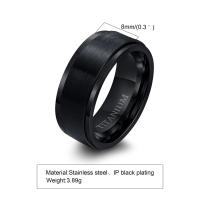 China Fashion Jewelry IP Black Titanium Band Pure Titanium Wedding Ring for Men Tr2025 for sale