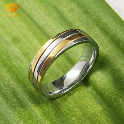 China Fashion Jewelry Solid Titanium Ring Gold PVD Silver Ring Tr1818 for sale