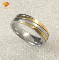 China Fashion Jewelry Solid Titanium Ring Gold PVD Silver Ring Tr1818 for sale