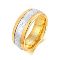 China Factory Wholesale Tungsten Steel Embossed Ring Between Gold Men′ S 8mm Ring Trendy Fashion Ring Jewelry Tstr096 for sale