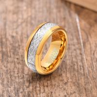 China Factory Wholesale Tungsten Steel Embossed Ring Between Gold Men′ S 8mm Ring Trendy Fashion Ring Jewelry Tstr096 for sale