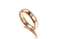 China New Product 4mm Width Single Zircon Tungsten Ring Korean Version Rose Gold Ring for Women Tst2839 for sale