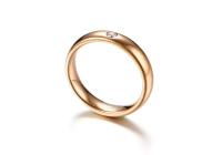 China New Product 4mm Width Single Zircon Tungsten Ring Korean Version Rose Gold Ring for Women Tst2839 for sale