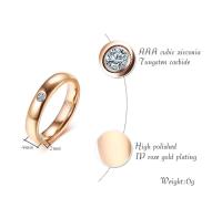 China New Product 4mm Width Single Zircon Tungsten Ring Korean Version Rose Gold Ring for Women Tst2839 for sale