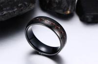 China Fashion Jewelry High Quality Carbon Fiber 8mm Red and Black Carbon Fiber Tungsten Ring Tst8131 for sale