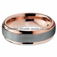 China Wholesale Fashion Jewelry Tungsten Steel Ring 6mm Wide Two-Color Men's Single Fashion Rose Gold Lasha Ring Tungsten Ring Plated Jewelry Tst4331 for sale