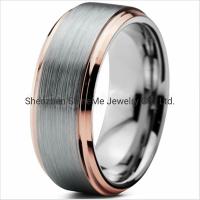 China Wholesale Fashion Jewelry Tungsten Steel Ring 6mm Wide Two-Color Men's Single Fashion Rose Gold Lasha Ring Tungsten Ring Plated Jewelry Tst4331 for sale