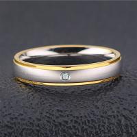 China Factory Wholesale Titanium Steel Arc Surface Gold Plating Zircon Gold Ring Stainless Steel Ring for Men and Women Couple Rings Gold-Plated Ring SSR1203 for sale