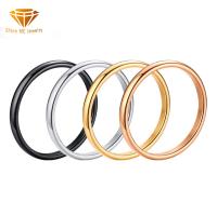 China Stainless Steel Couple Smooth Plain Tail Ring Pinky 18K Ladies Titanium Steel Ring Ins Jewelry in Stock Wholesale SSR2853 for sale