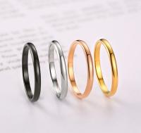 China Stainless Steel Couple Smooth Plain Tail Ring Pinky 18K Ladies Titanium Steel Ring Ins Jewelry in Stock Wholesale SSR2853 for sale