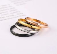 China Stainless Steel Couple Smooth Plain Tail Ring Pinky 18K Ladies Titanium Steel Ring Ins Jewelry in Stock Wholesale SSR2853 for sale