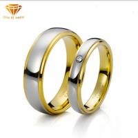 China High Quality Fashion Tungsten Jewelry IP Gold Inlay Gemstone Tungsten Wedding Ring Tst2845 for sale