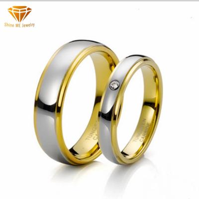 China High Quality Fashion Tungsten Jewelry IP Gold Inlay Gemstone Tungsten Wedding Ring Tst2845 for sale