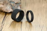 China Fashion Jewelry Titanium Steel Mesh Hollow Ring Stainless Steel Wide Mesh Ring Couple Ring SSR2851 for sale