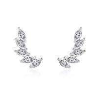 China Implant Grade Titanium Threadless Push in Flat Back Earring Stud with 5 Marquise CZ Top Sm0102 for sale