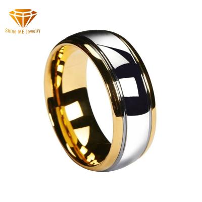 China Wholesale Vacuum Electroplating Gold Glossy Men's Tungsten Gold Rings and Tungsten Steel Jewelry Manufacturer Tst2863 for sale