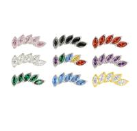 China Implant Grade Titanium Threadless Push in Flat Back Earring Stud with 5 Marquise CZ Top Sm0102 for sale