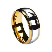 China Wholesale Vacuum Electroplating Gold Glossy Men's Tungsten Gold Rings and Tungsten Steel Jewelry Manufacturer Tst2863 for sale
