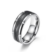 China Original New Solid Stainless Steel Carbon Fiber Ring New Product Titanium Steel Men's Ring Wholesale SSR2399 for sale