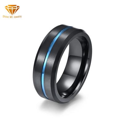 China Tungsten Steel Two-Tone Plated Men's Matte Ring Tungsten Gold Ring Tsr011 for sale