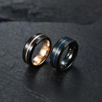 China Tungsten Steel Two-Tone Plated Men's Matte Ring Tungsten Gold Ring Tsr011 for sale