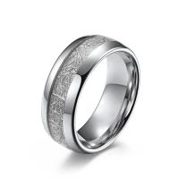China Tungsten Steel Inlaid with Silver Carbon Fiber Tungsten Steel Ring European and American Couple Tungsten Gold Ring Tst2857 for sale