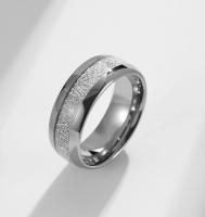 China Tungsten Steel Inlaid with Silver Carbon Fiber Tungsten Steel Ring European and American Couple Tungsten Gold Ring Tst2857 for sale