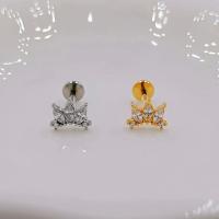 China New Style Petal Shaped Zircon Inner Teeth Lip Studs and Earrings 316 Stainless Steel Cast Lip Piercing CS0110b for sale