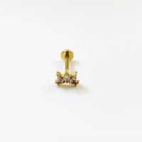 China New Style Petal Shaped Zircon Inner Teeth Lip Studs and Earrings 316 Stainless Steel Cast Lip Piercing CS0110b for sale