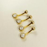 China High Quality Fashion Jewelry Plated Jewelry ASTM F136 Titanium Piercing CZ IP Gold Navel Ring Tpn012g for sale