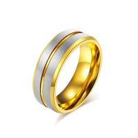 China Hot Selling 8mm Slotted Tungsten Steel Ring Ring Men's Niche High-End Vacuum Plated Two-Color Tungsten Gold Jewelry Tstk002sb for sale