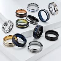 China Hot Selling 8mm Slotted Tungsten Steel Ring Ring Men's Niche High-End Vacuum Plated Two-Color Tungsten Gold Jewelry Tstk002sb for sale