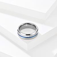 China Hot Selling 8mm Slotted Tungsten Steel Ring Ring Men's Niche High-End Vacuum Plated Two-Color Tungsten Gold Jewelry Tstk002sb for sale