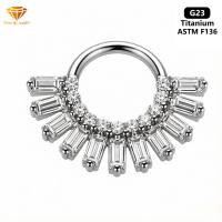 China F136 titanium alloy nose ring 5A zircon body piercing jewelry wholesale SM2613 for sale