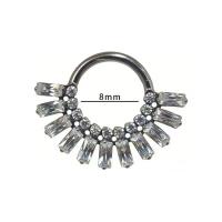 China F136 titanium alloy nose ring 5A zircon body piercing jewelry wholesale SM2613 for sale