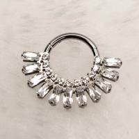 China F136 titanium alloy nose ring 5A zircon body piercing jewelry wholesale SM2613 for sale