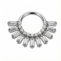 China F136 titanium alloy nose ring 5A zircon body piercing jewelry wholesale SM2613 for sale