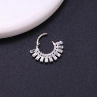 China F136 titanium alloy nose ring 5A zircon body piercing jewelry wholesale SM2613 for sale