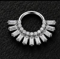 China F136 titanium alloy nose ring 5A zircon body piercing jewelry wholesale SM2613 for sale