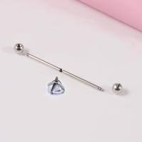 China G23 titanium Industrial Barbells ear bridge with Bezel CZ ear bone nail  TB0327 for sale