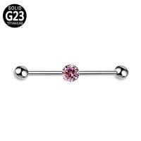 China G23 titanium Industrial Barbells ear bridge with Bezel CZ ear bone nail  TB0327 for sale