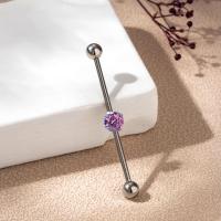 China G23 titanium Industrial Barbells ear bridge with Bezel CZ ear bone nail  TB0327 for sale