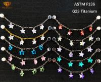 China F136/G23 Titanium Ear studs DIY Ear Bridge Chain Body Piercing Jewelry TB1815 for sale