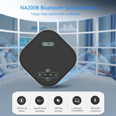 China Tenveo NA200B Bluetooth Conference Speakerphone 4 Mics 360 Degree Voice Pickup for 8-10 People 5M Range for sale