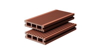 China Brushing Hollow WPC Composite Decking 100x25mm Outdoor Flooring for sale