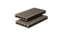China EU Standard Anti Slip Hollow Composite Decking 140x25mm WPC Wood Plastic Slats for sale