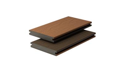 China Solid Capped WPC Composite Decking 22mm 142mm Waterproof Co-Extrusion Board for sale