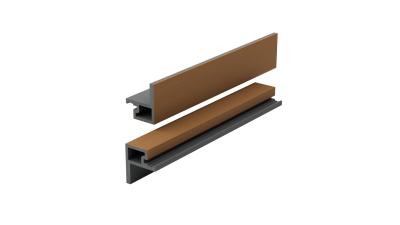 China 56x49mm L Shaped Capped WPC Composite Decking Cladding L Edge Co Extrusion for sale
