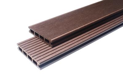 China WPC Composite Decking Board 140x25mm Brushed Finish Outdoor Flooring Durable Eco Friendly for sale