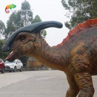 China Theme Park Life Size Animatronic Dinosaur Parasaurolophus Realistic Dinosaur Model For Amusement Park for sale